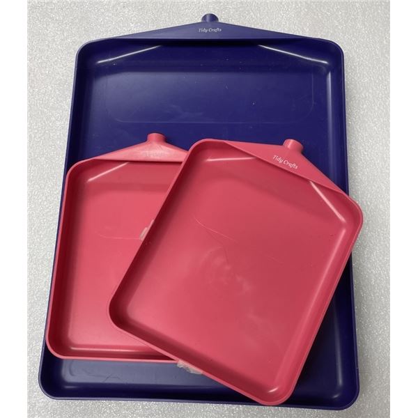 Tidy Crafts Large Tidy Tray - 10" X 14" X 1" AND TWO Smaller Tidy Trays