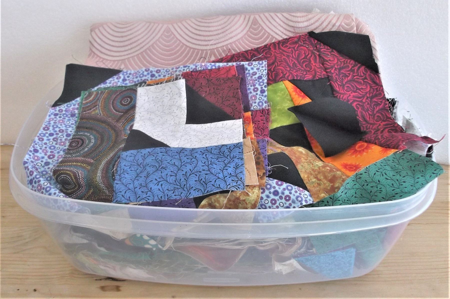 Shoebox Bin of Fabric
