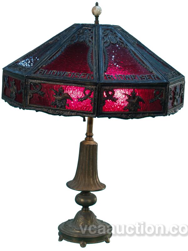 Budweiser Table Lamp W Glass Shade