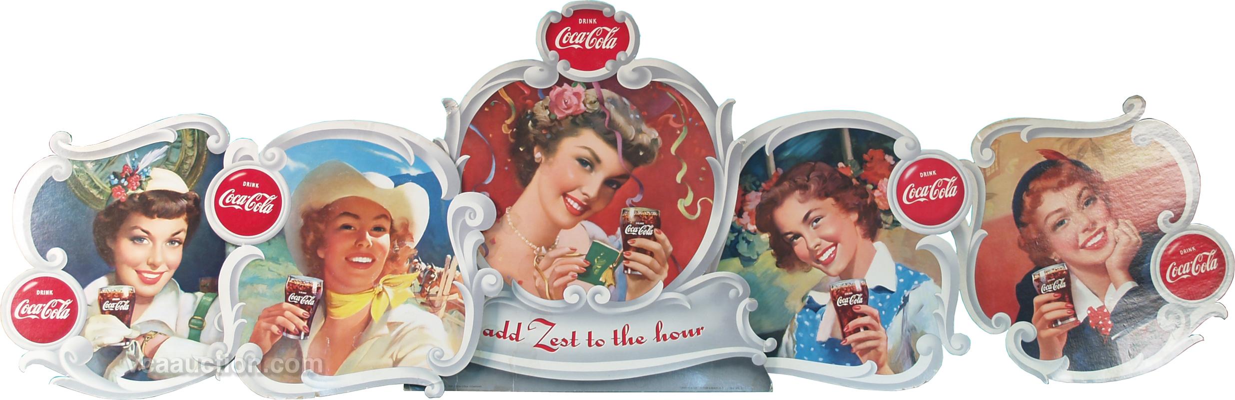 Coca Cola Festoon 1951 - Girl Heads, Complete