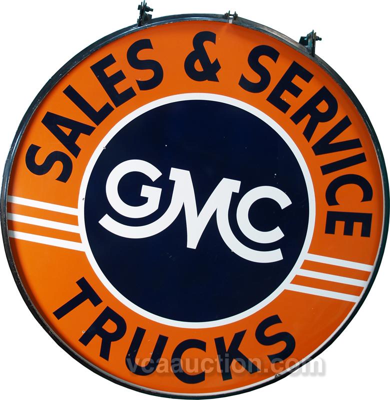 GMC Truck Sales & Service Double Sided Porcelain Sign