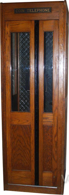 Old Wood Western Electric Stand-Up Telephone Booth w/