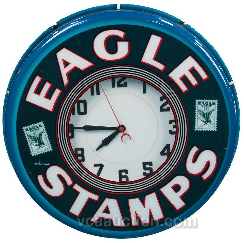 Eagle Stamps Clock - 30" Diam