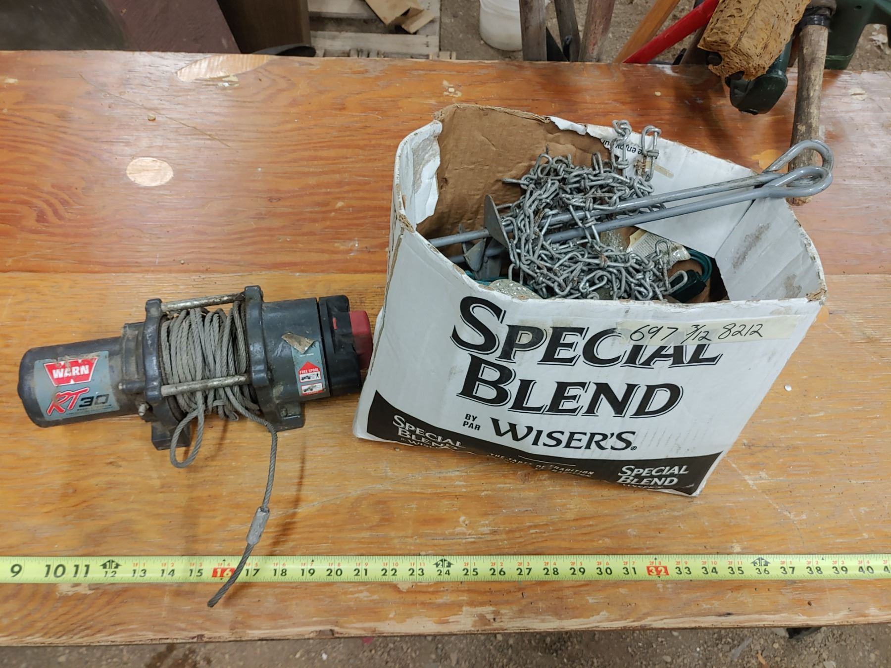 Warn Winch and Box of Misc.