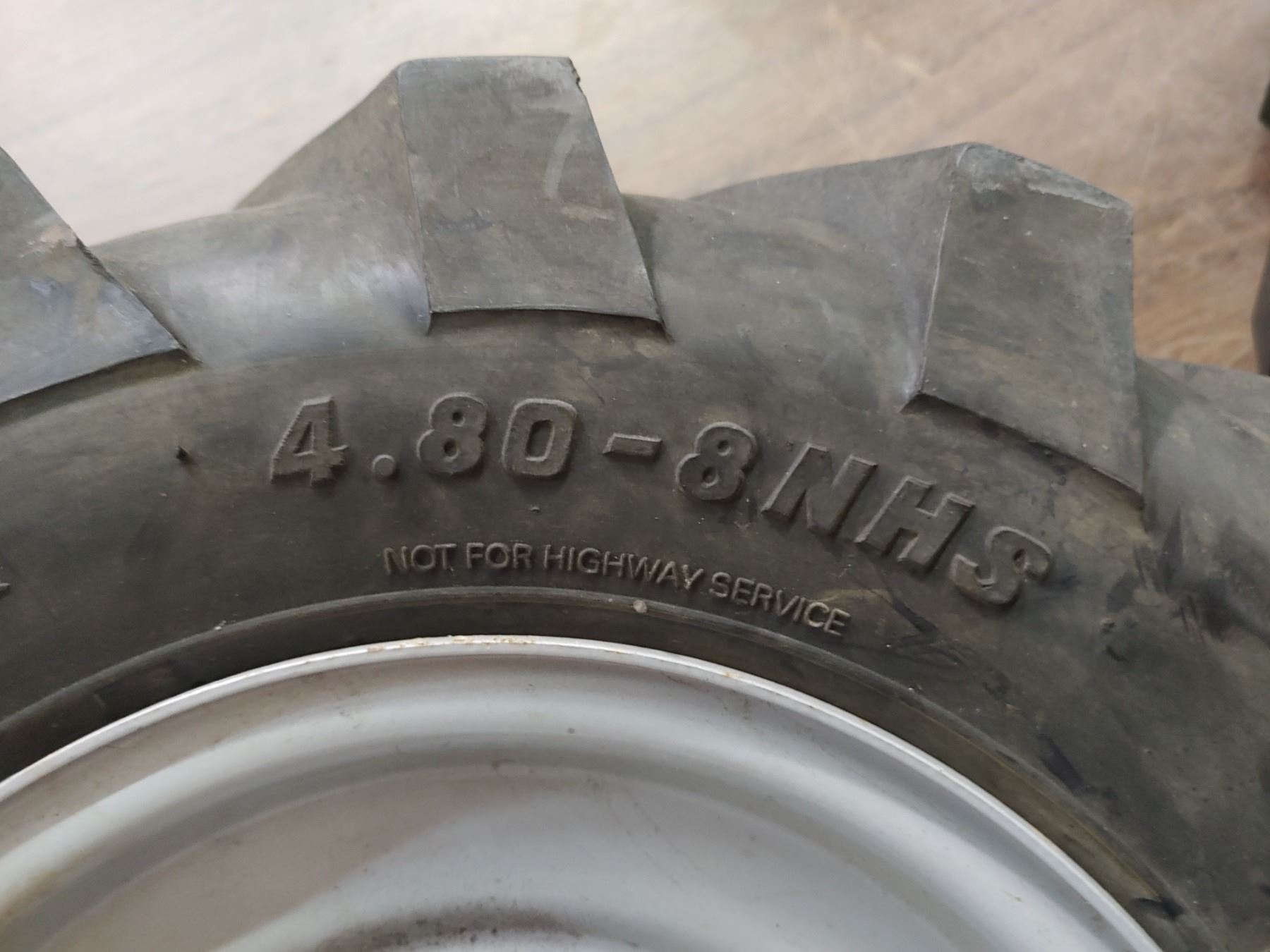 2 Carlisle 4.80-8NHS Rototiller Tires w/ Rims (New)