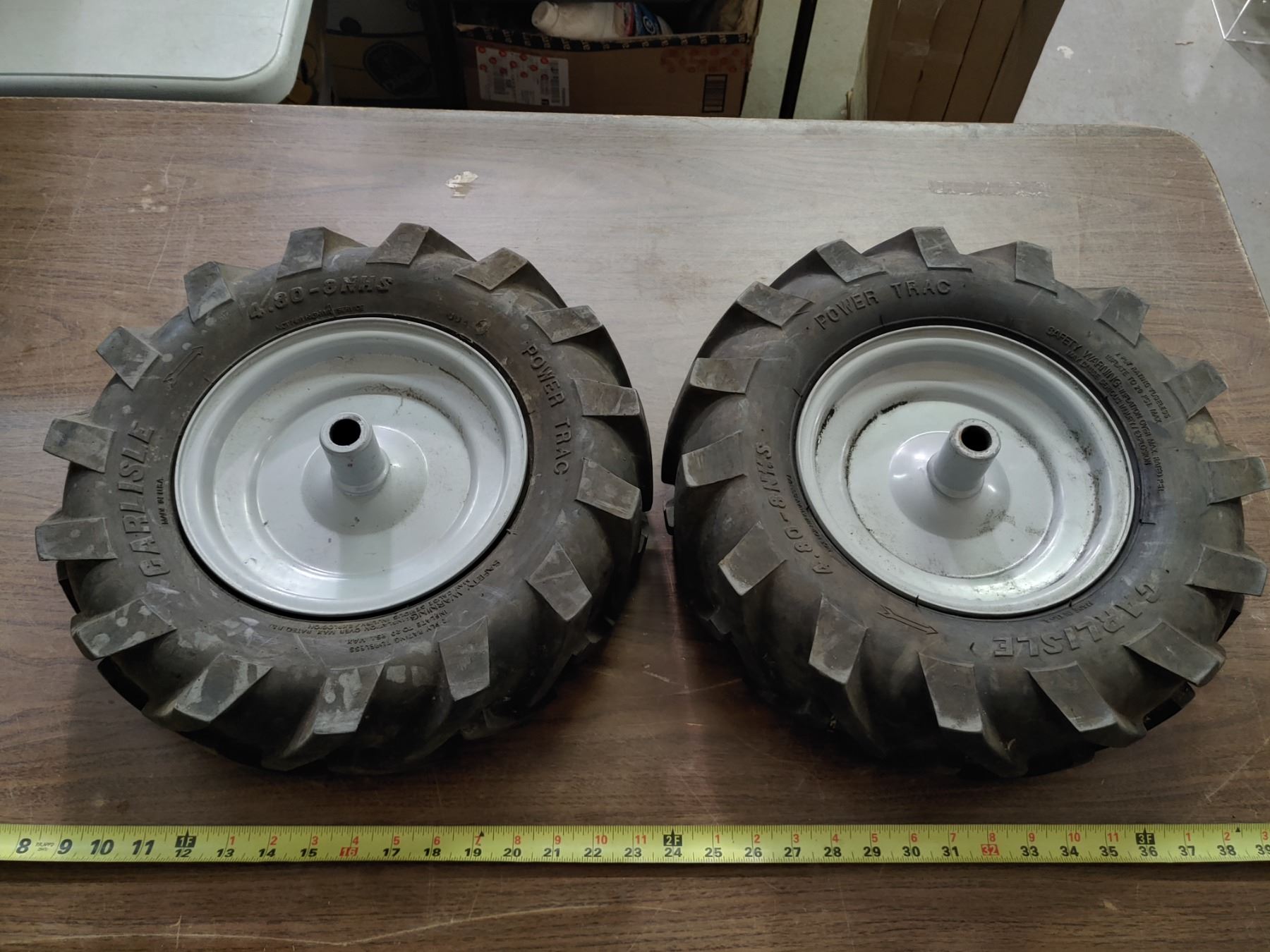 2 Carlisle 4.80-8NHS Rototiller Tires w/ Rims (New)