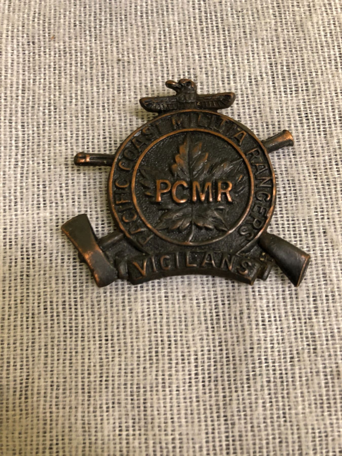 PCMR Hat Badge - Pacific Coast Militia Rangers