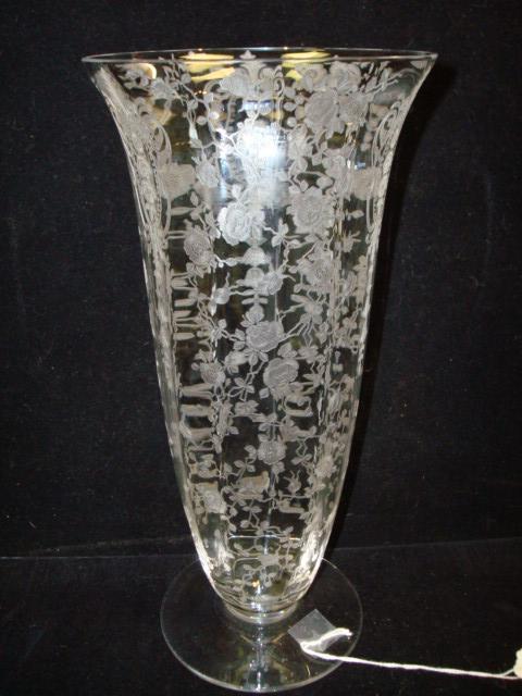 Cambridge ROSEPOINT CRYSTAL Vase 10 1/2" Tall: