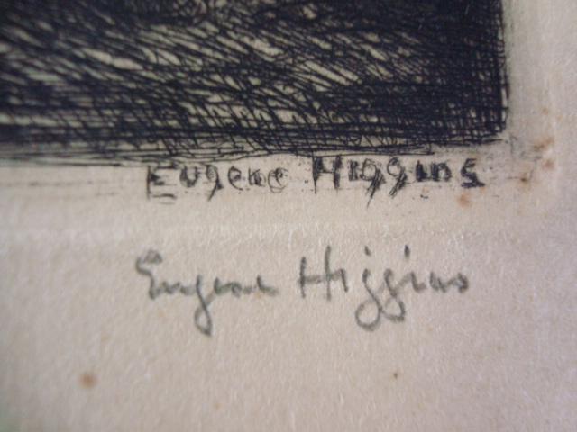 Pencil Signed EUGENE HIGGINS 1927 Engraving: