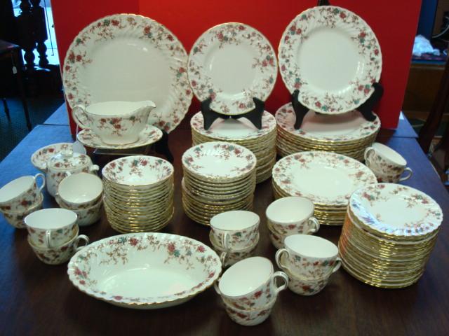 Large MINTON Ancestral Pattern Dinnerware Set: