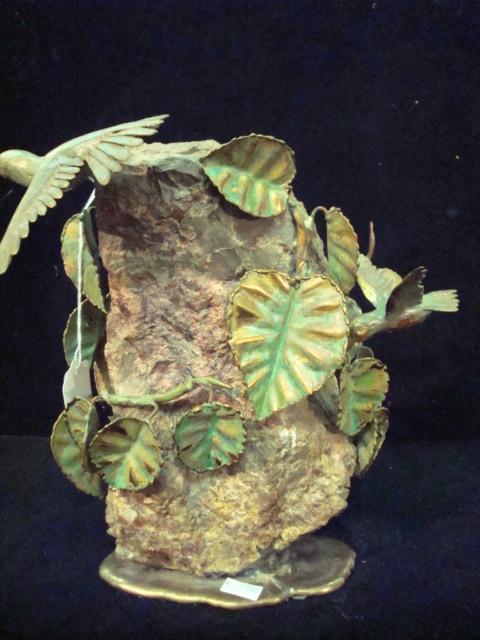 NORBERT ROESSLER Bronze and Mineral Stone Sculpture: