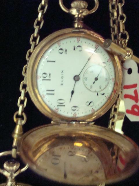 ELGIN and IDEA Ladies Gold Pocket Watches with Fobs: