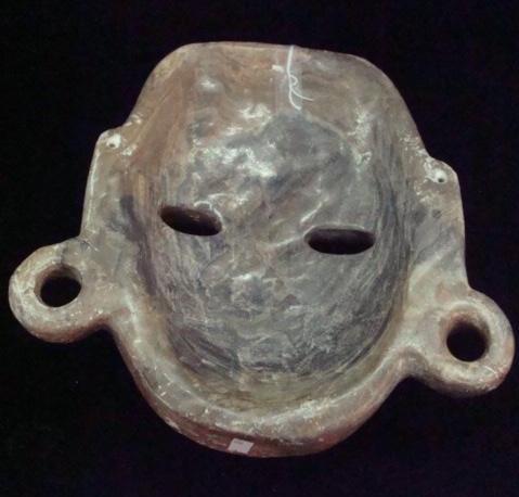 MAYA Polished Stone Death Mask with Ear Pieces: