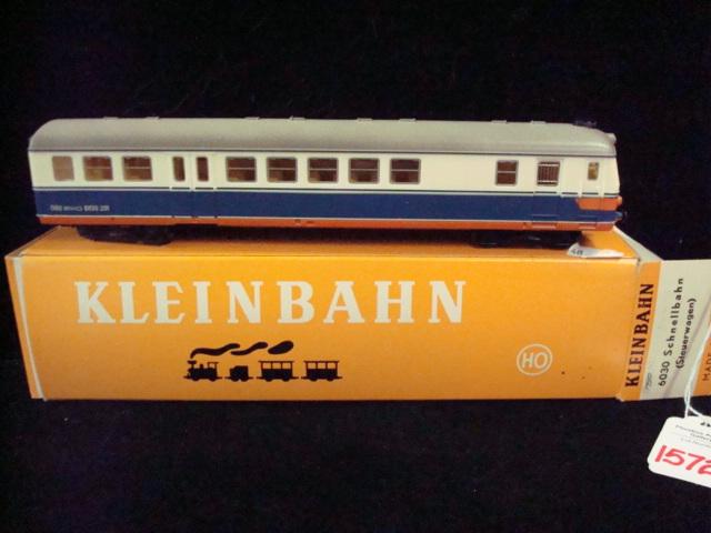 Five KLEINBAHN HO Scale Train Cars and Trolley Engine: