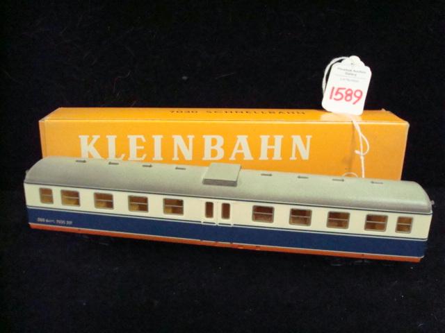 Five KLEINBAHN HO Scale Train Cars and Trolley Engine: