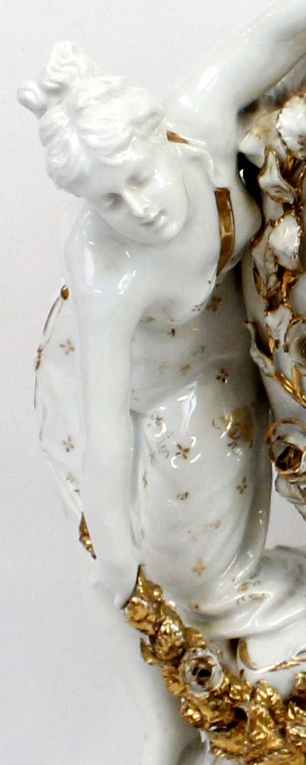 Antique German Porcelain Mantle Clock