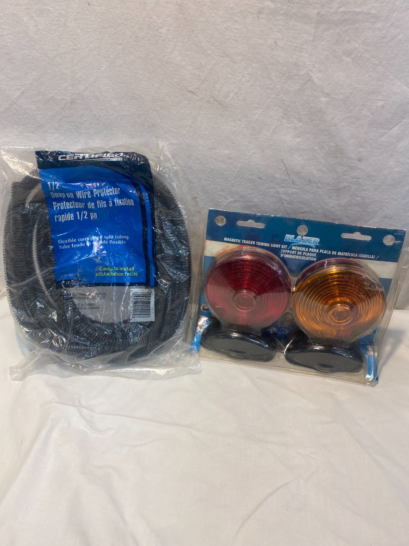 Trailer lights and snap on wire protector