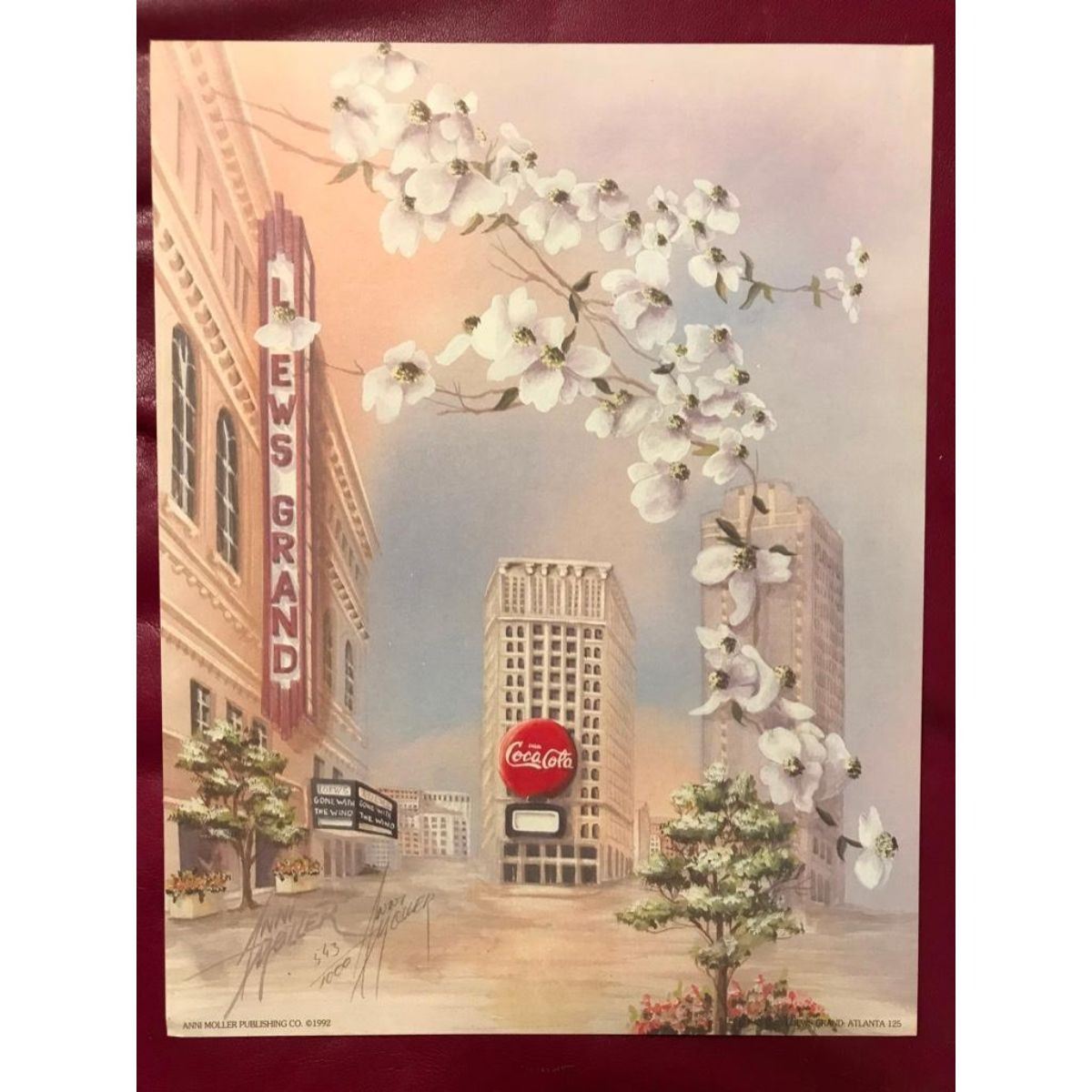 Rare Vintage Atlanta Landmarks, Anni Moller Signed Print