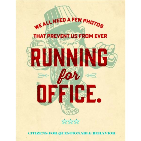 Running For Office Metal Pub Bar Sign