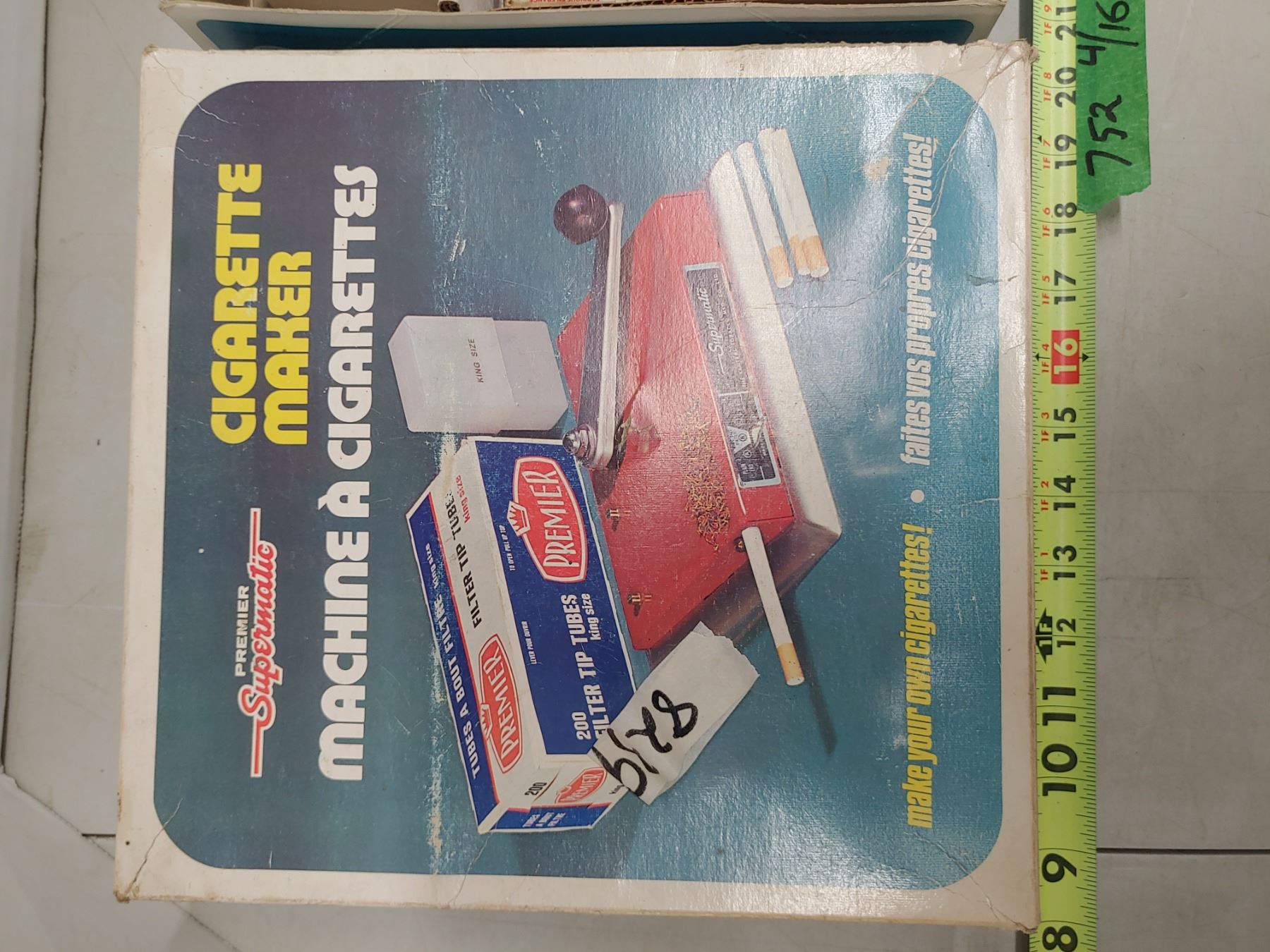 Premier Supermatic Cigarette Machine W/ Zig Zags and Cigarettes