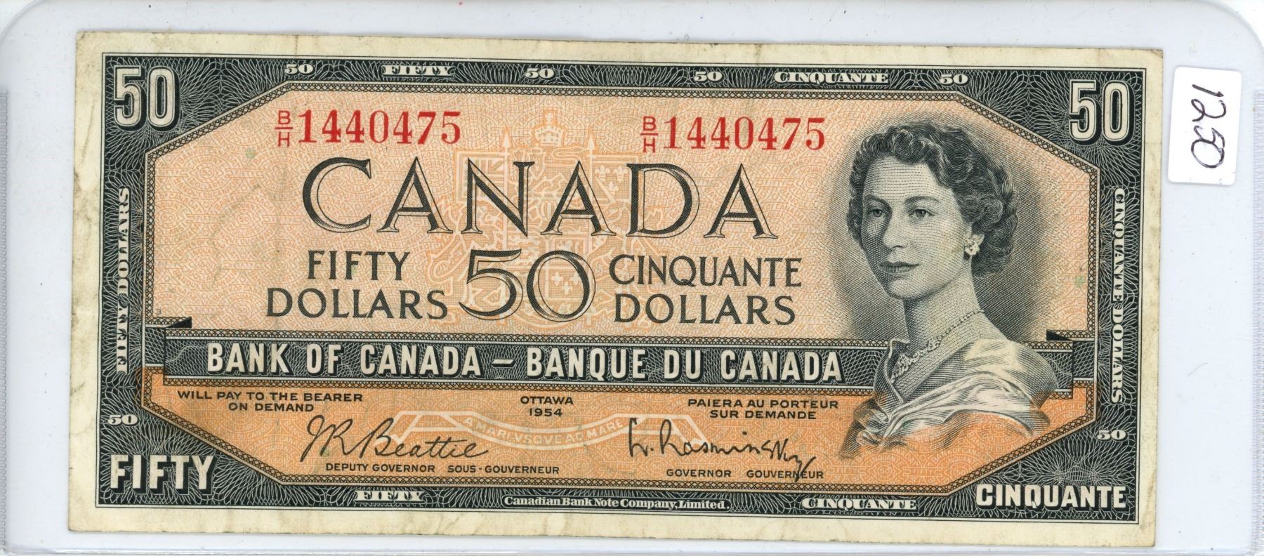 1954 Canadian $50 Bill