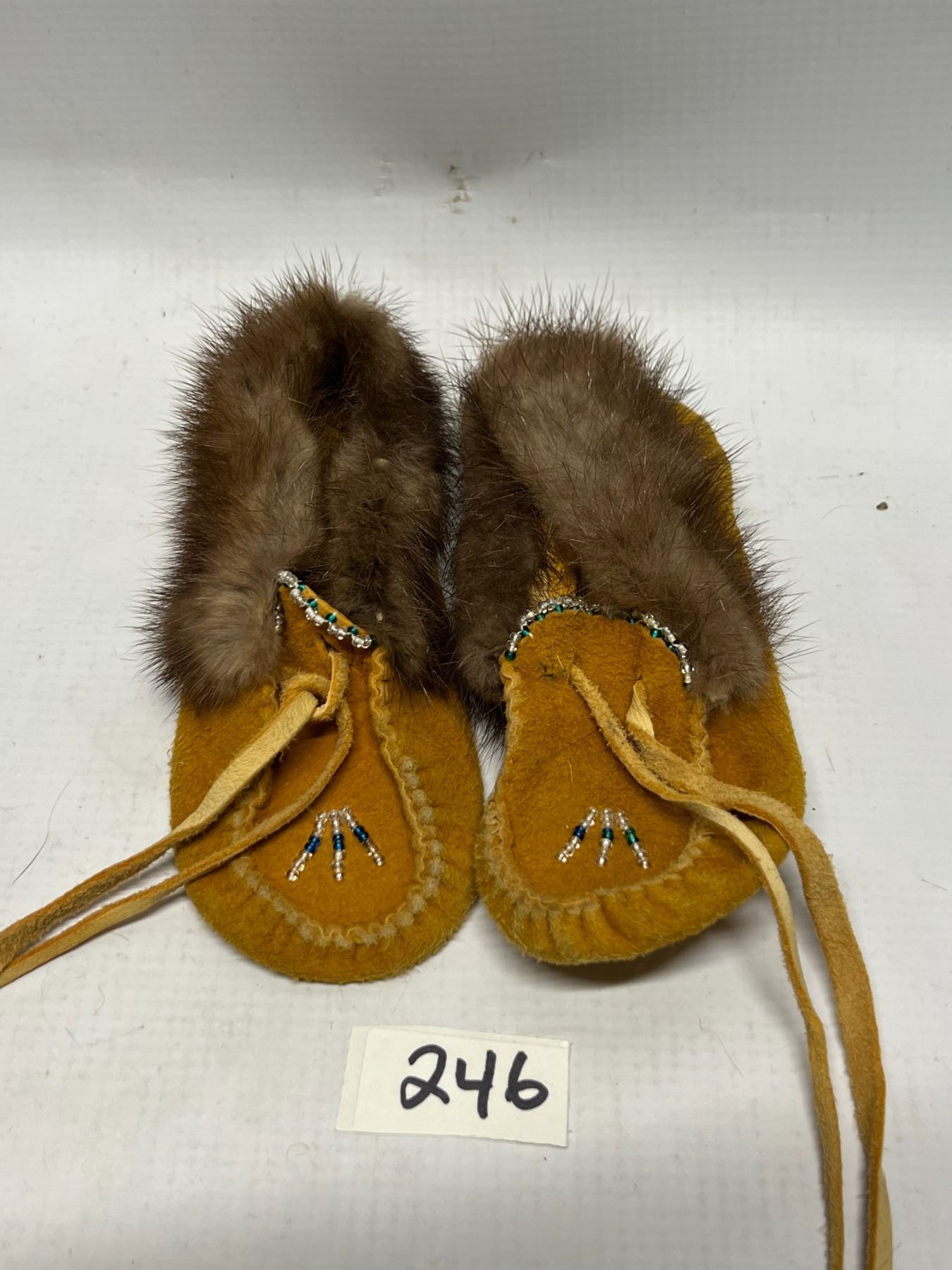 First Nations Beaded Footwear SMALL Child Foot Approx: 5x2"