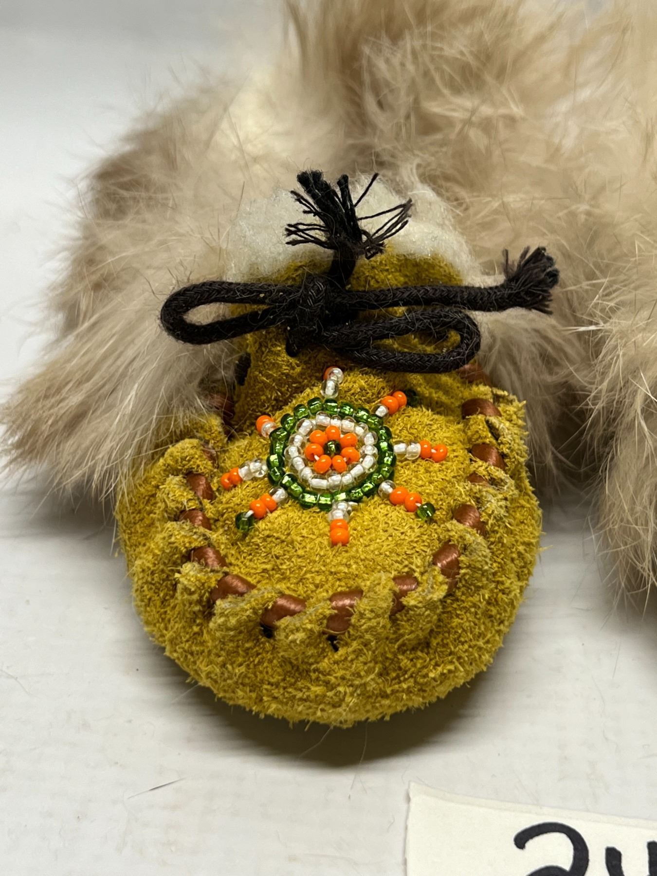 First Nations Beaded Footwear SMALL Child Foot Approx: 4.5x2"