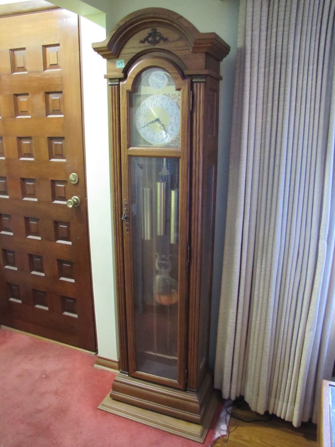 tall case grandfather clock- Salem. keeps excellent time