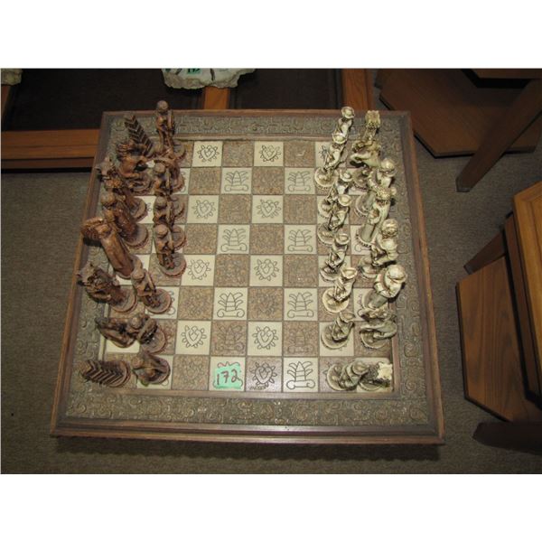 chess board needs a really good cleaning and stand does have some ...
