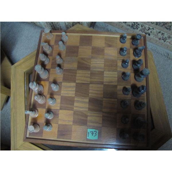 chess board needs a really good cleaning does have some staining from ...