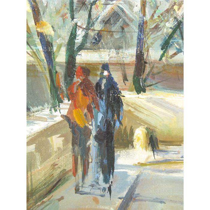 Lucien Delarue (French, b.1925) French Street Scene, Oil on