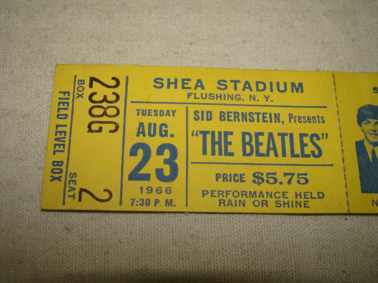 Beatles. Shea Stadium Tickets.