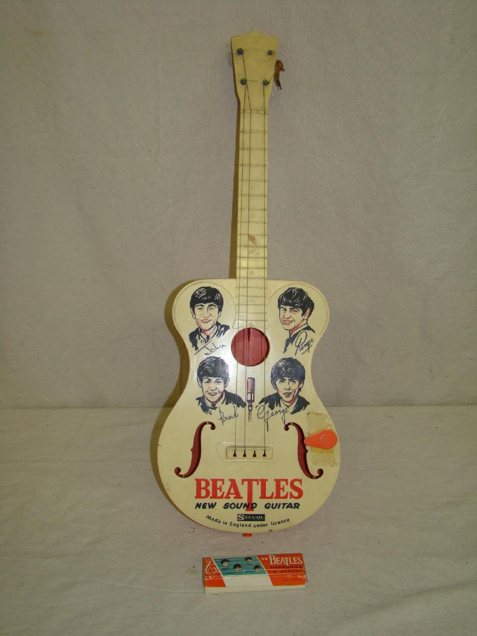 Beatles 2 PIece Toy Instrument Lot