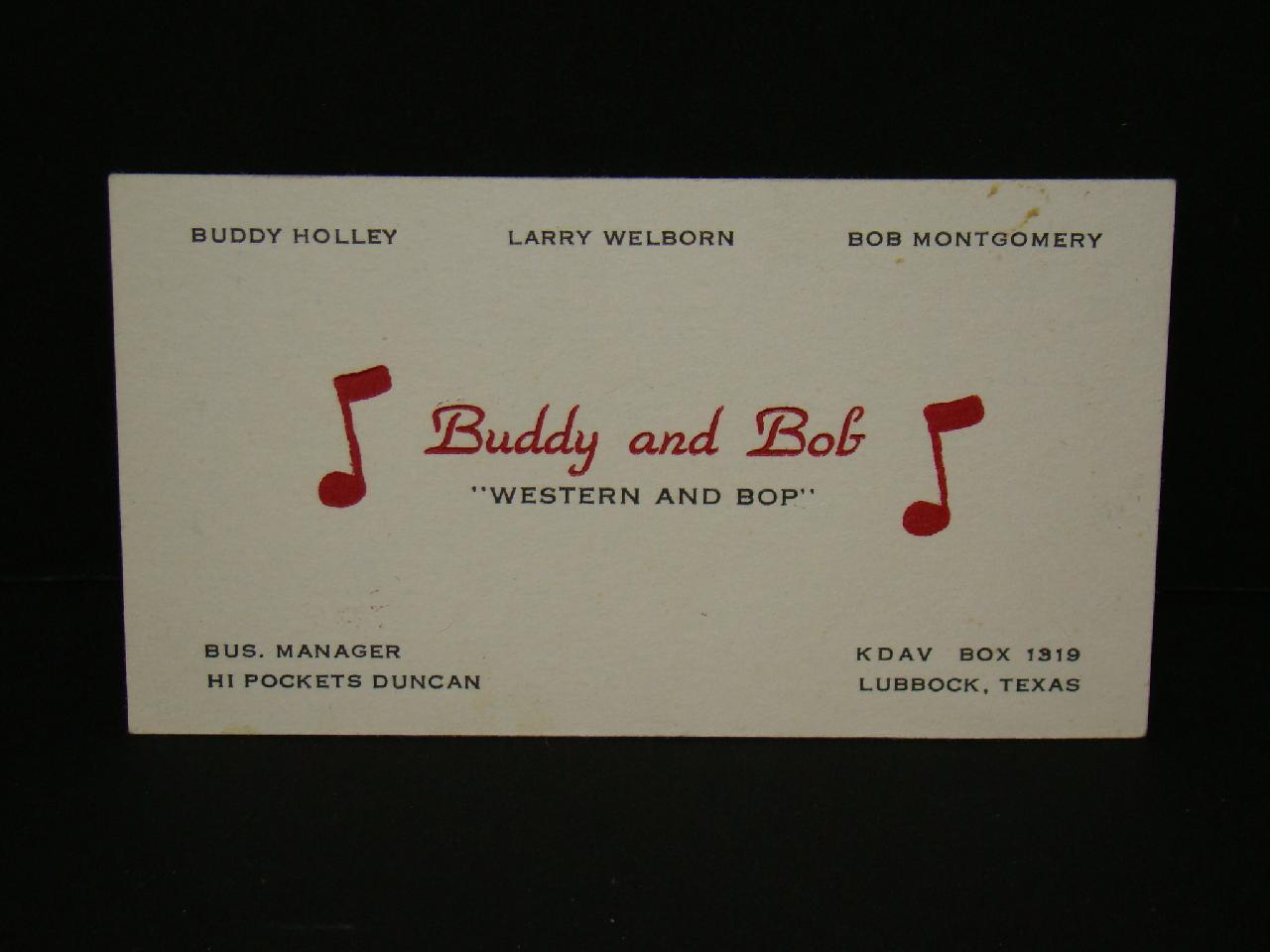 Buddy Holly Business Card "Buddy and Bob"