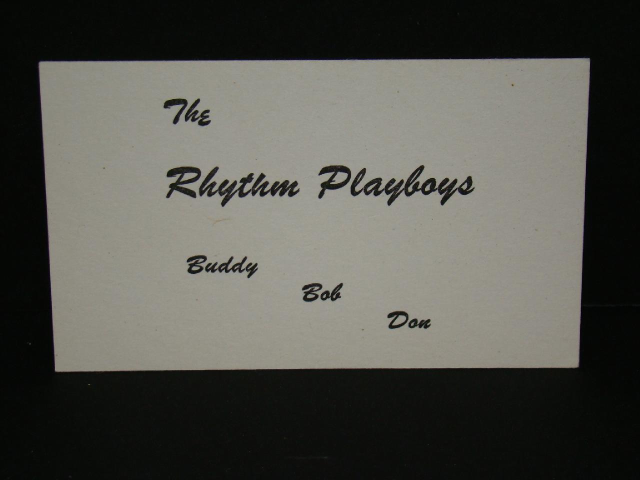 Buddy Holly Business Card The Rhythm Playboys
