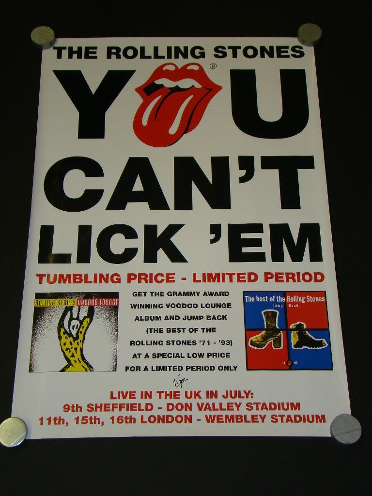 (2) Rolling Stones 1995 UK Concert Posters