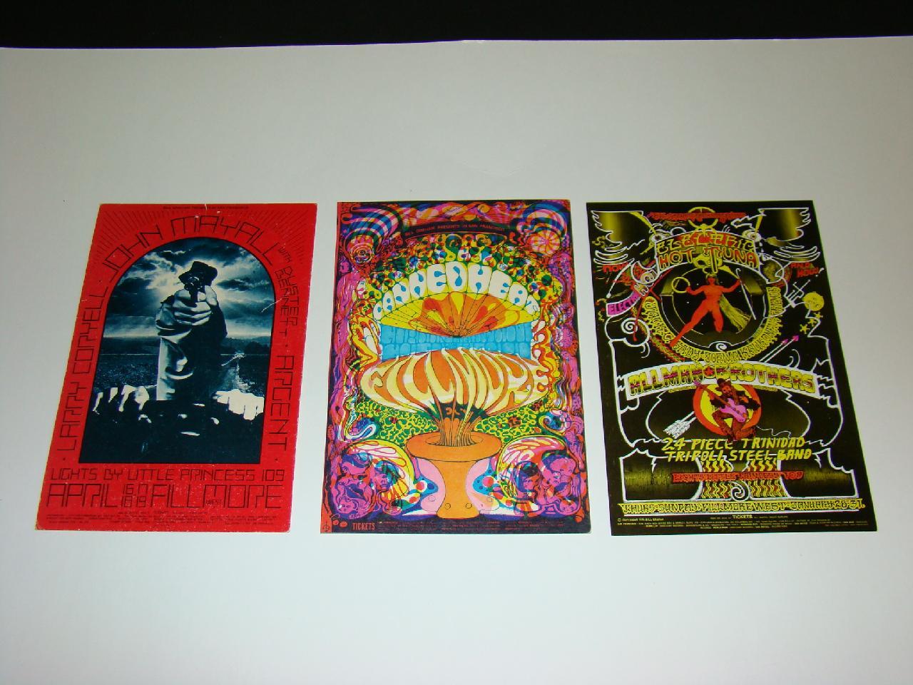 (3) Blues Fillmore Concert Handbills