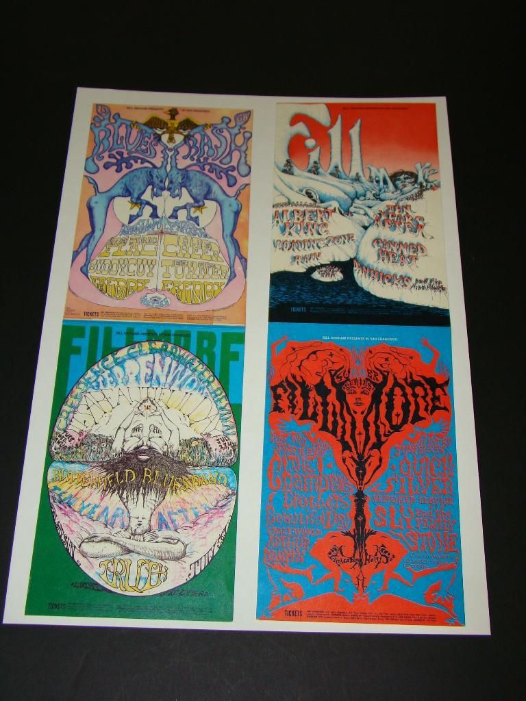 (2) Fillmore Concert Handbills + Ticket
