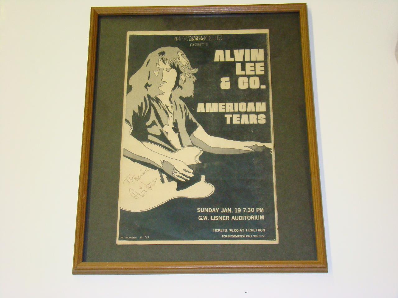Alvin Lee Concert Poster Signed