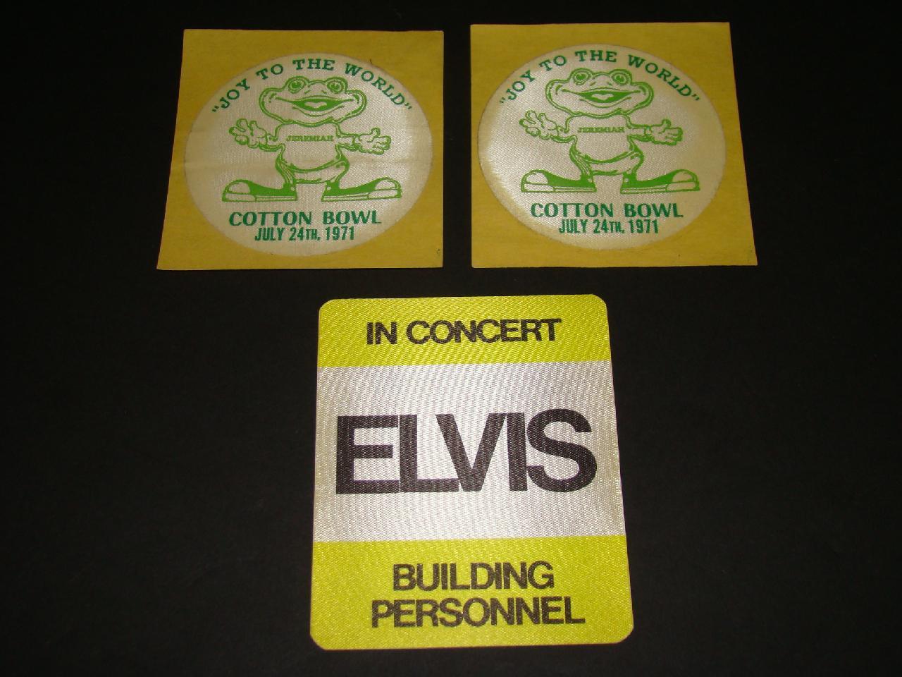(3) 1971 Backstage Passes Elvis Presley/3 Dog Nite