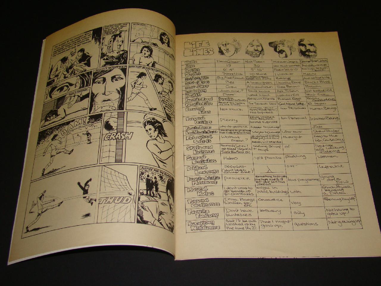 Pink Floyd 1975 Tour Programme Comic