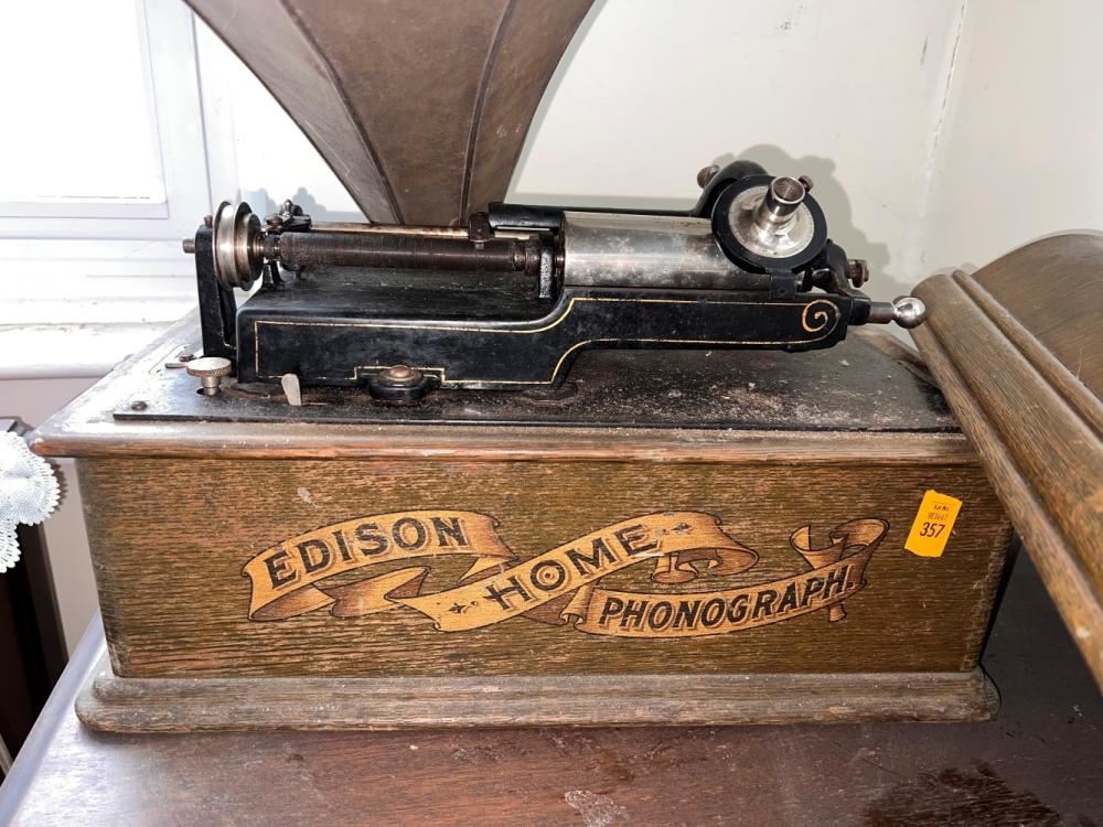 Edison Home Phonograph with Morning Glory Horn