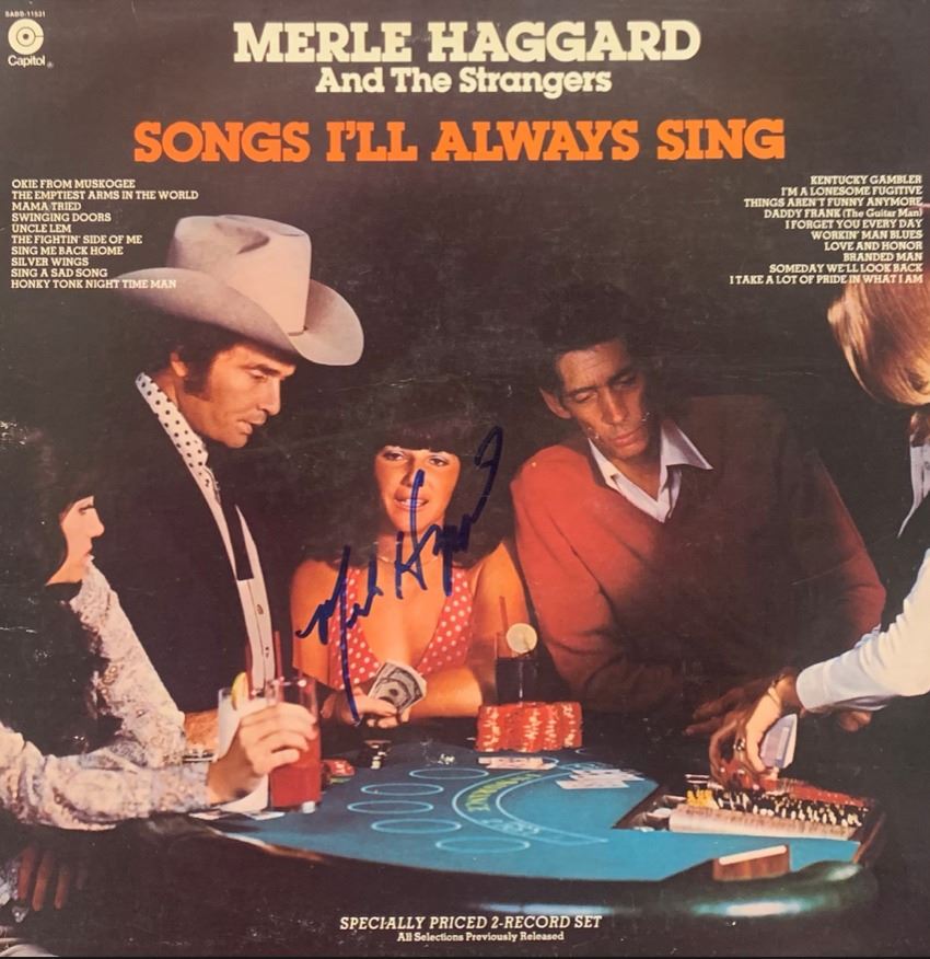 Signed Merle Haggard Songs I'll Always Sing Album Cover