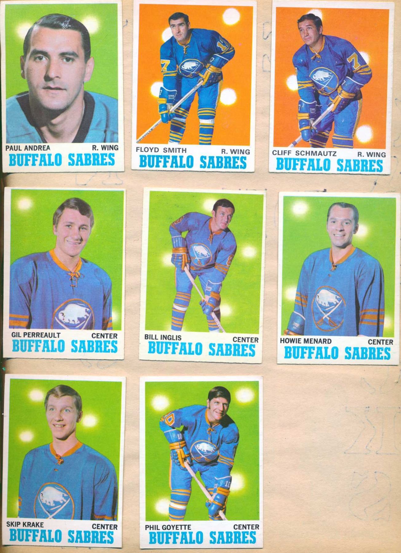 Hockey card album from the years (1970-71). With Bobby Orr , Gilbert ...