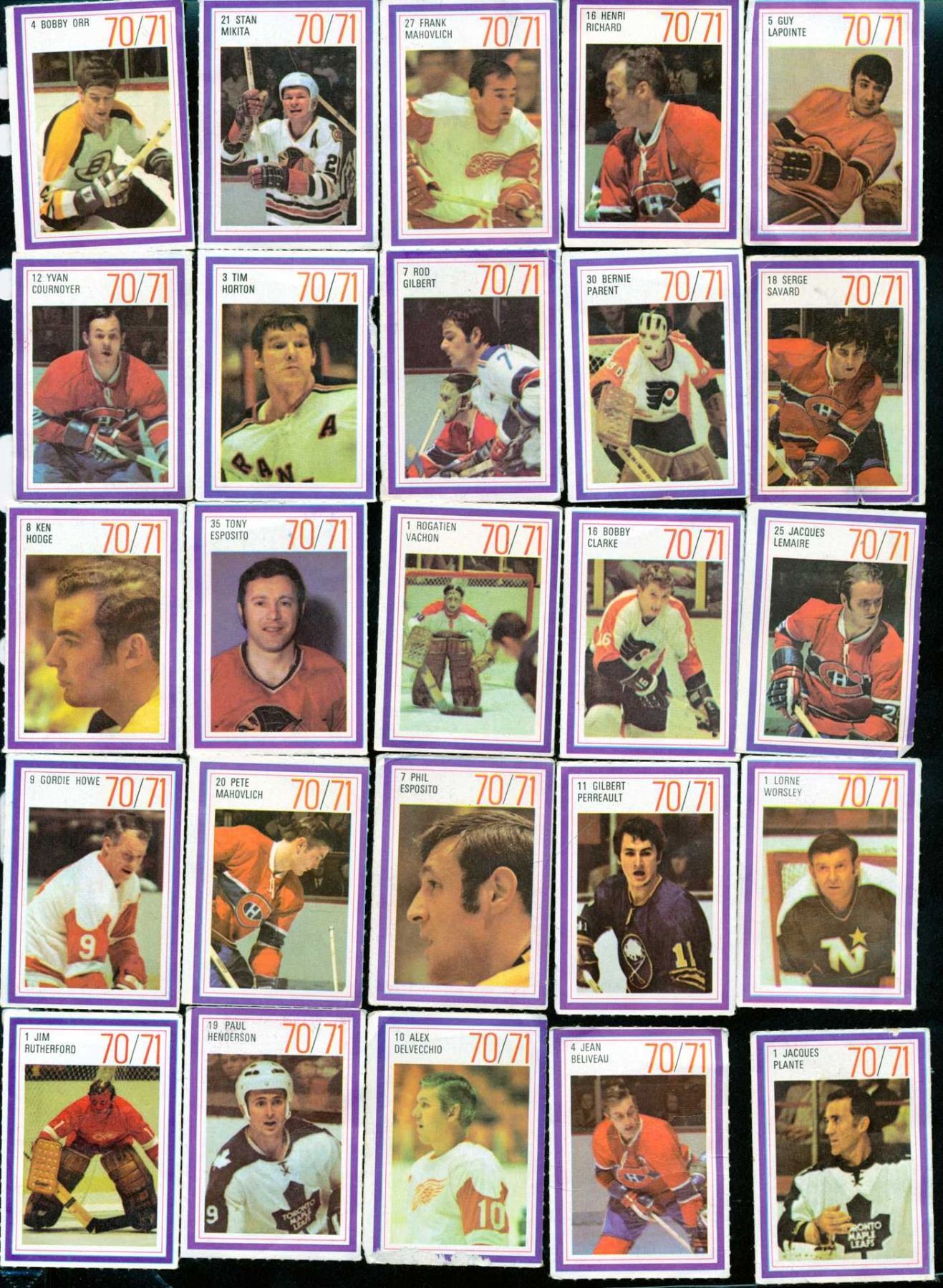 Lot of 240 Esso stamps of NHL players from 1970-71.