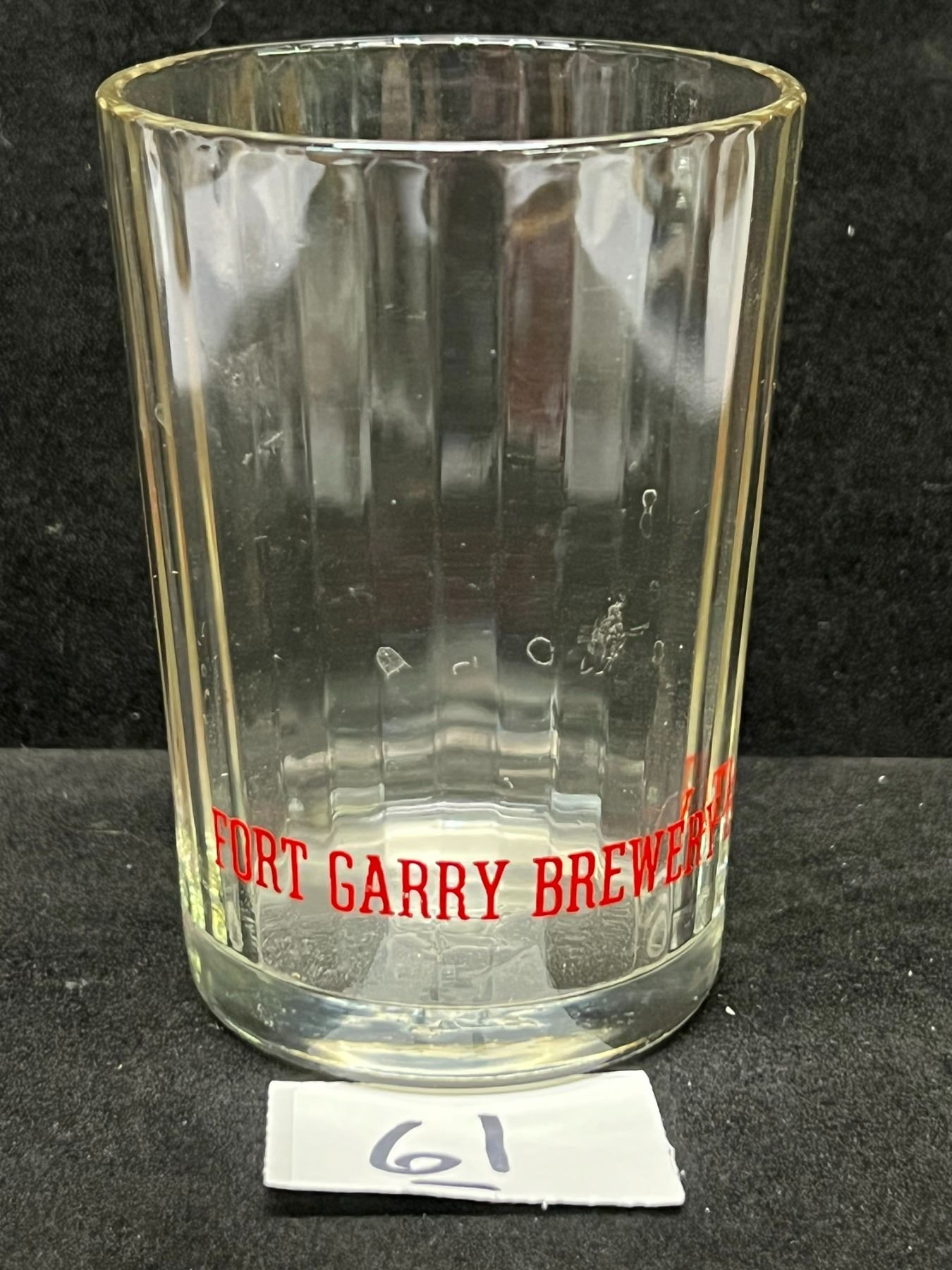 Vintage Fort Garry Brewery Ltd. Beer Glass Approx: 3.75"T 2.75"W