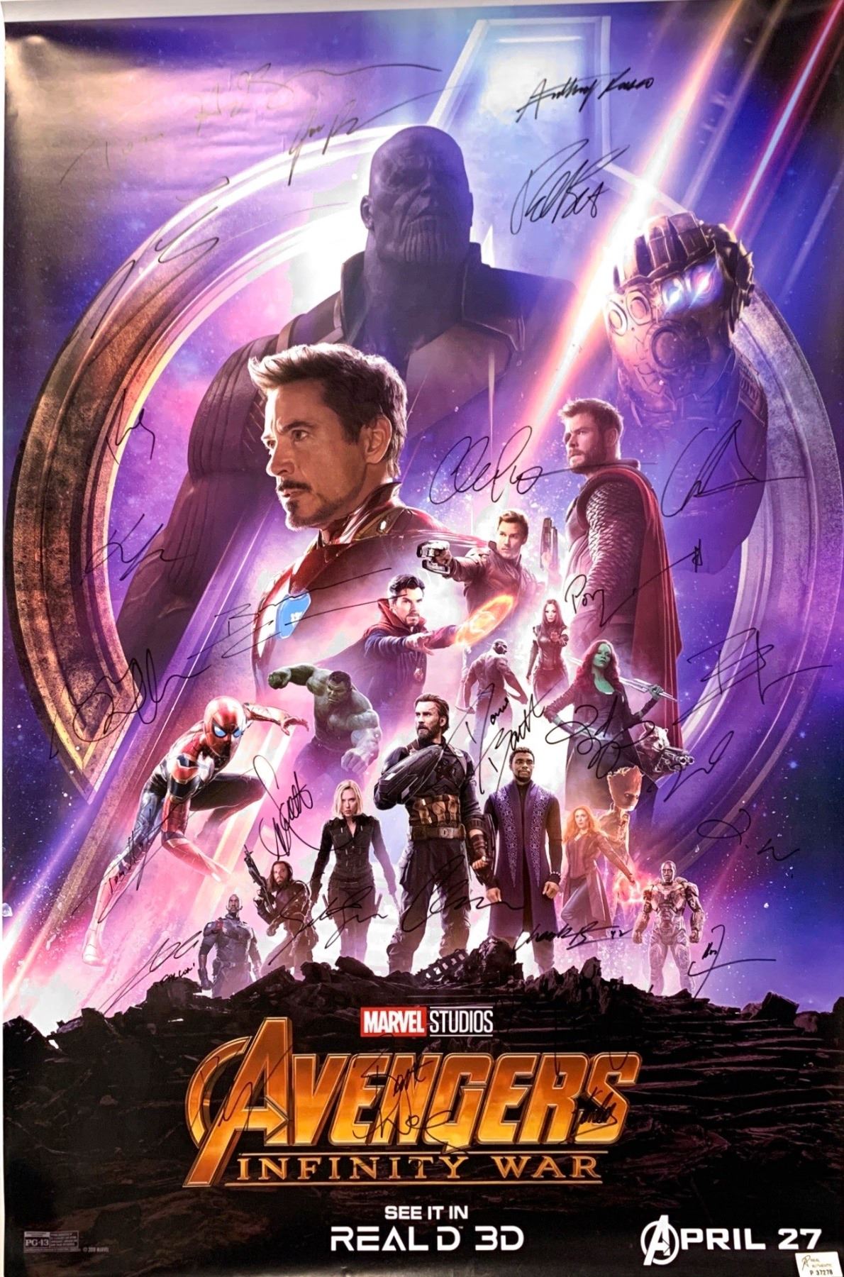 Autographed Avengers Infinity Wars Poster