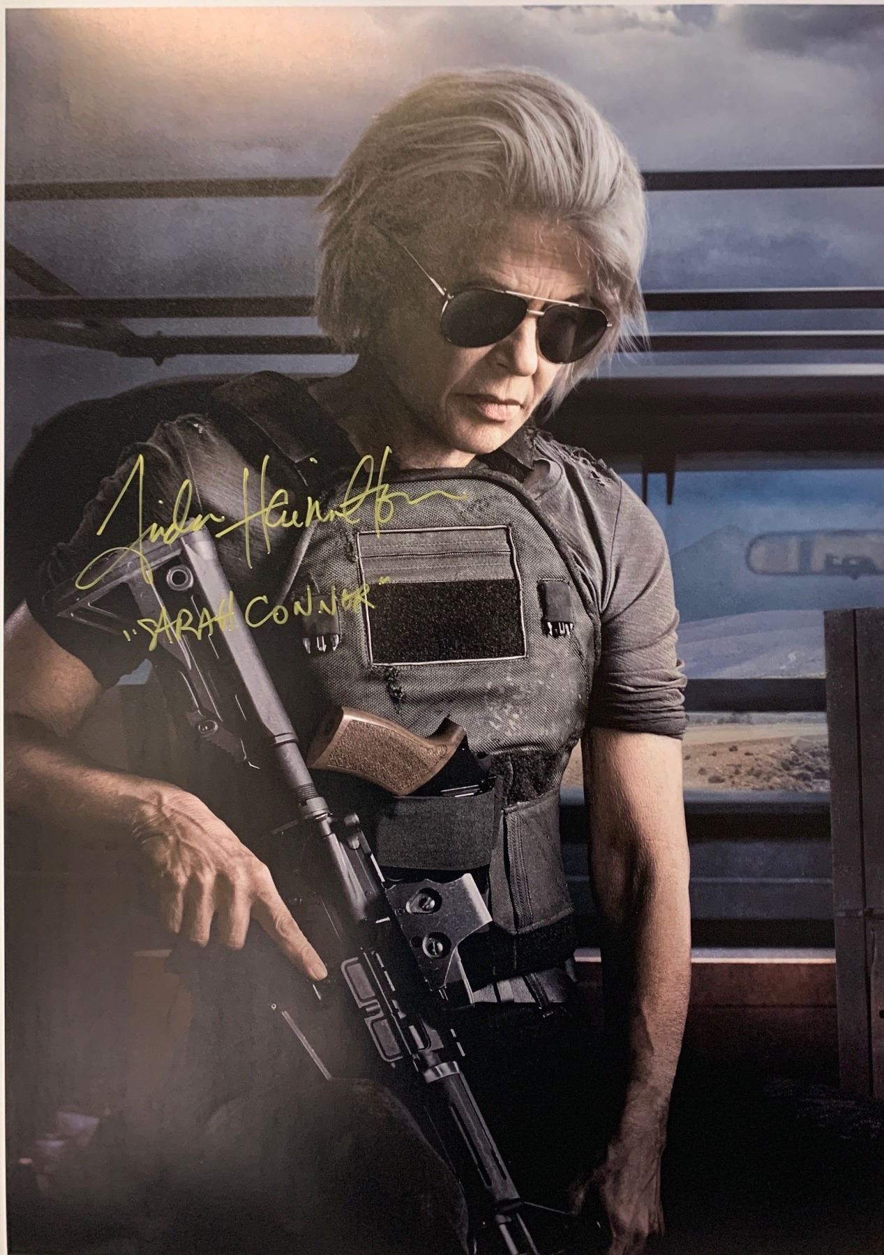 Autograph Linda Hamilton Terminator Poster