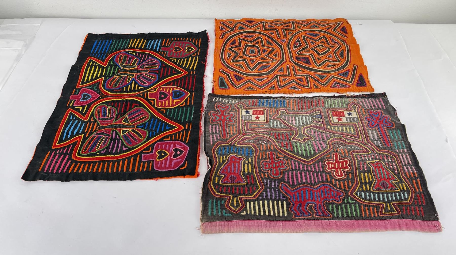 Group of Antique Kuna Mola Cloth Panels