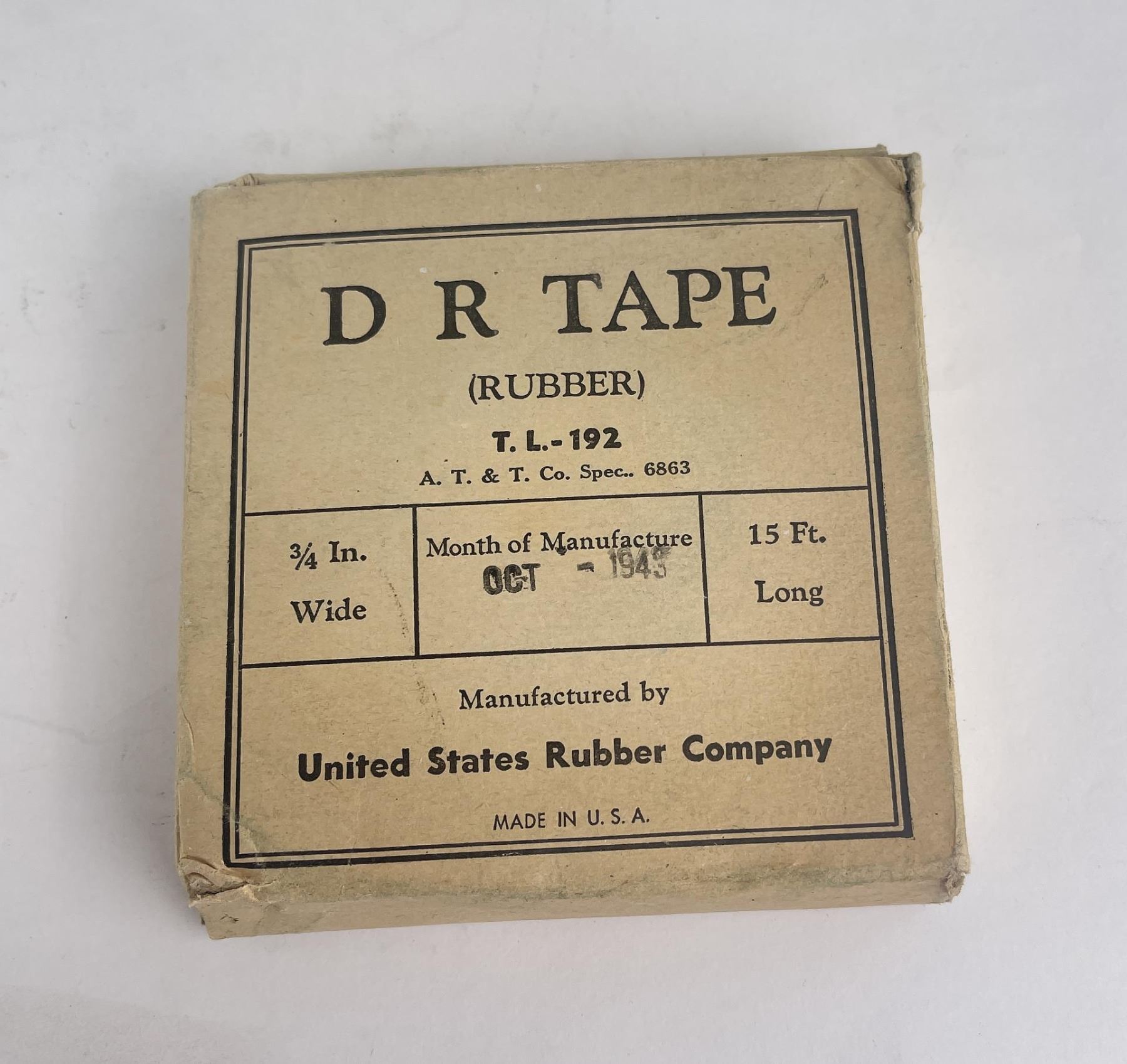 US WW2 Dr Tape 1943 Dated Jeep Tape